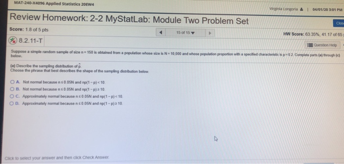 Solved MAT-240-84096 Applied Statistics 2014 Virginia | Chegg.com