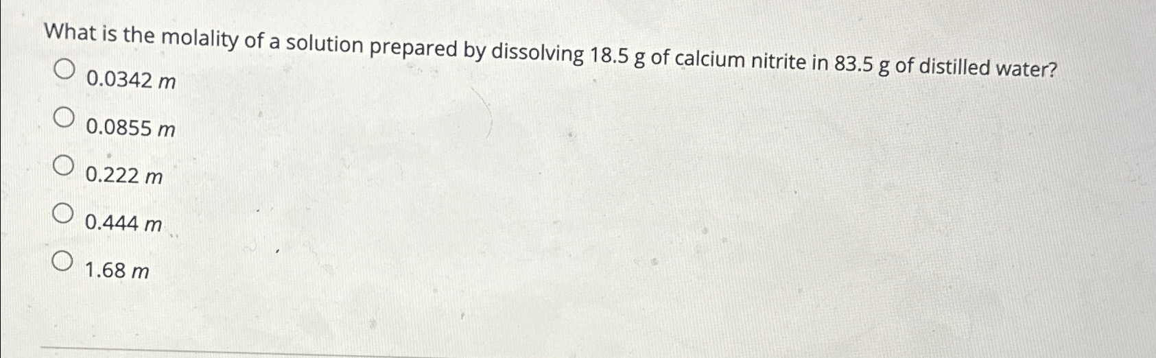 Solved What is the molality of a solution prepared by | Chegg.com