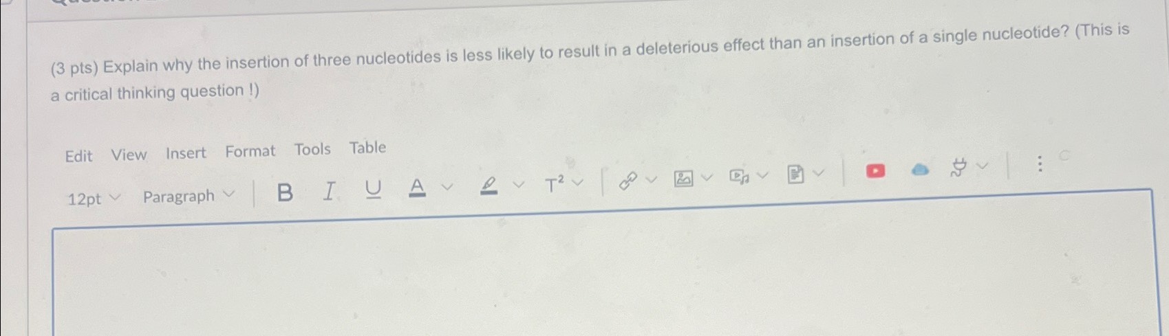 Solved (3 ﻿pts) ﻿Explain why the insertion of three | Chegg.com