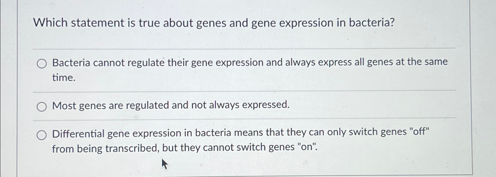 Solved Which statement is true about genes and gene | Chegg.com