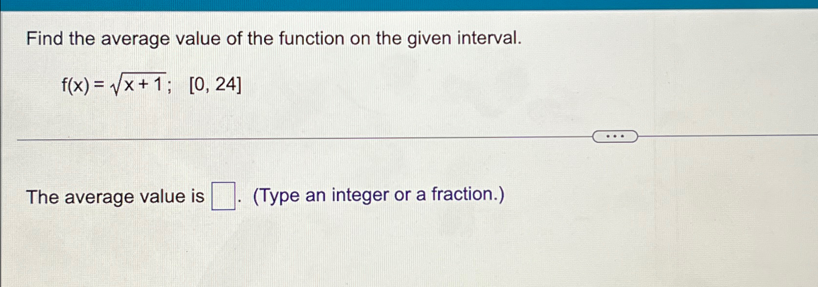 Solved Find the average value of the function on the given | Chegg.com