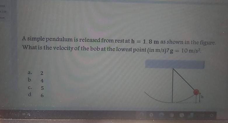 Solved A simple pendulum is released from rest at h = 1.8 m | Chegg.com