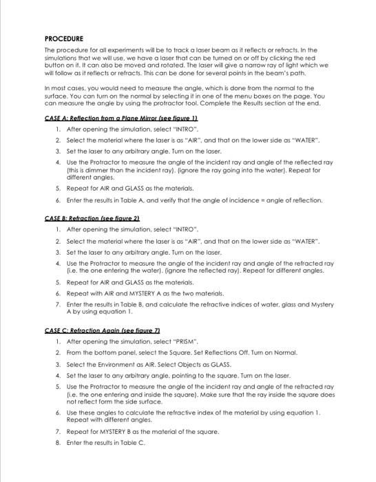EXPERIMENT -5: GEOMETRICAL OPTICS USING PHET | Chegg.com