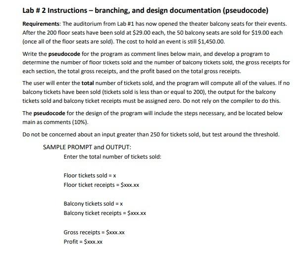Solved Lab 2 Instructions Branching And Design 