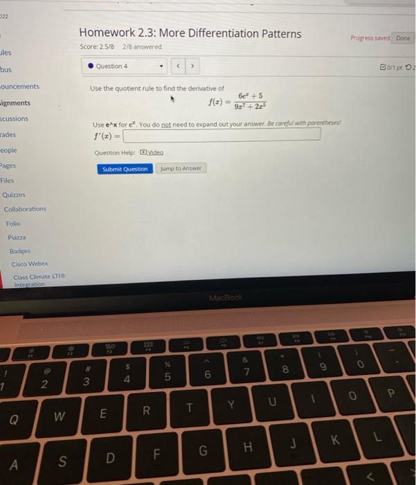 Solved Homework 2.3: More Differentiation Patterns Score: | Chegg.com