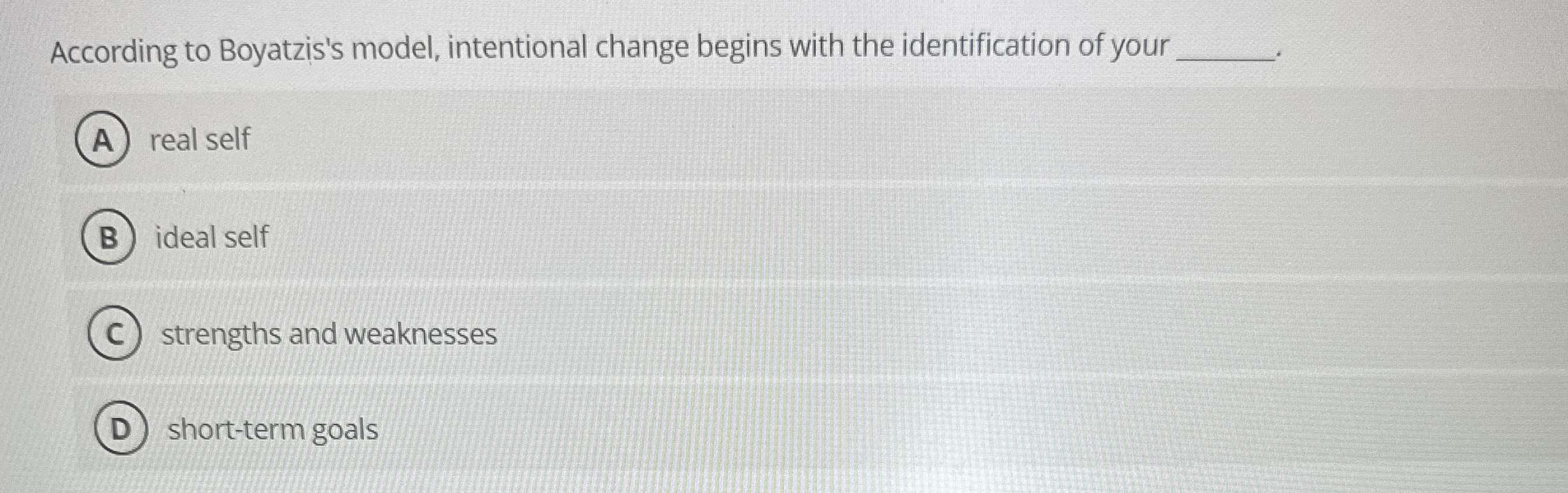 Solved According to Boyatzis's model, intentional change | Chegg.com