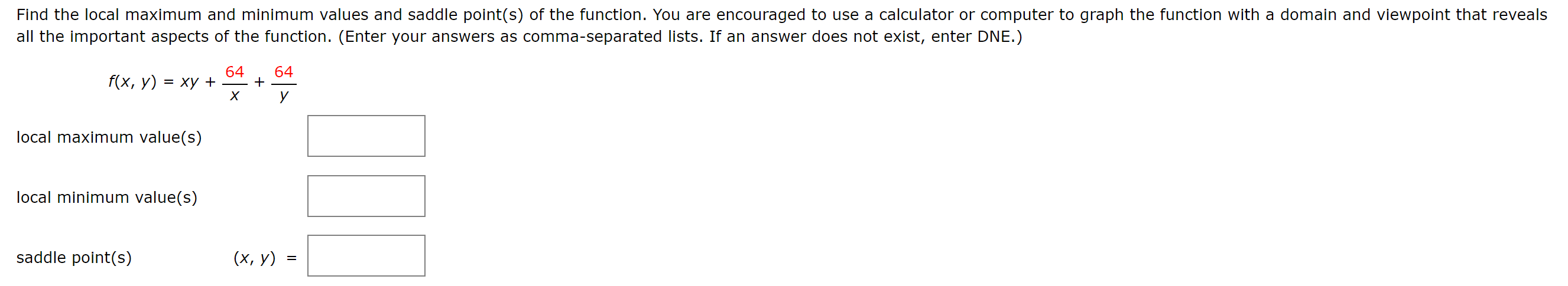 Solved all the important aspects of the function. (Enter | Chegg.com