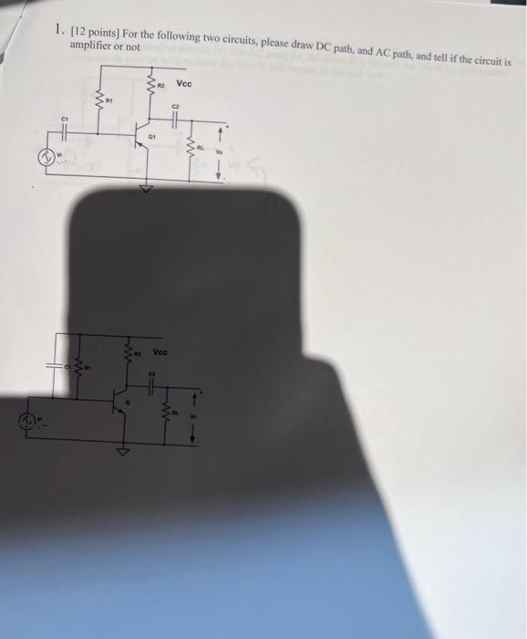 1. [12 points] For the following two circuits, please | Chegg.com