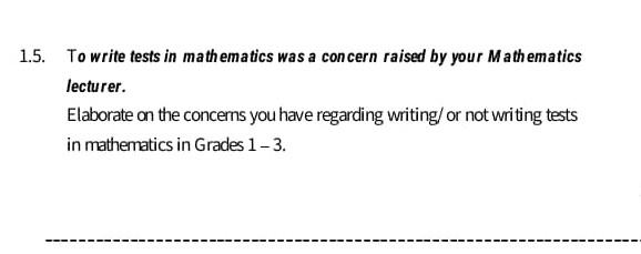 Solved 1.5. To write tests in mathematics was a concern | Chegg.com