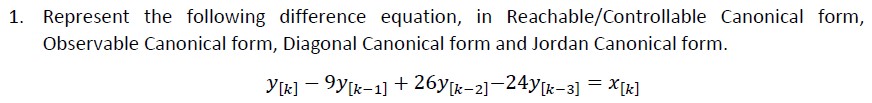 Solved Represent the following difference equation, in | Chegg.com