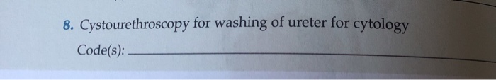 Solved 2. Cystoscopy, left ureteroscopy with laser | Chegg.com