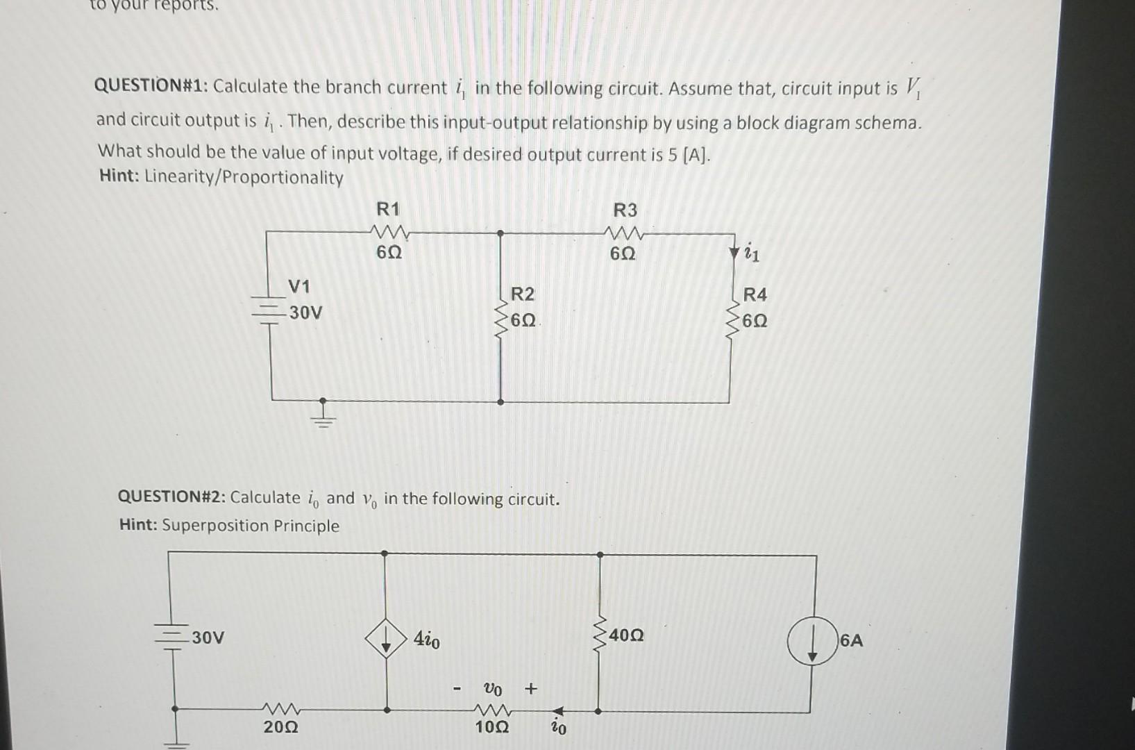 Solved QUESTION #1 : Calculate the branch current i1 in the | Chegg.com