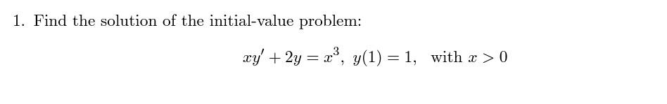 Solved 1. Find the solution of the initial-value problem: | Chegg.com
