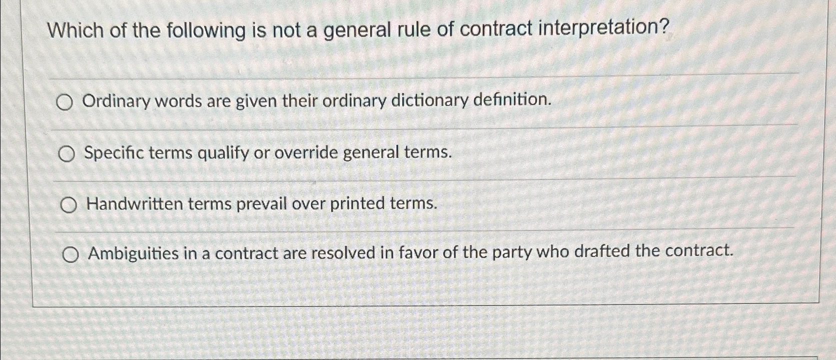 Solved Which of the following is not a general rule of | Chegg.com