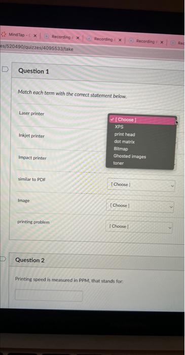 Solved Match each term with the correct statement below. | Chegg.com