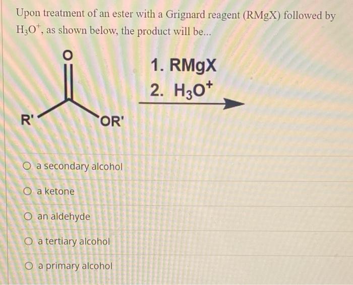 Solved Upon treatment of an ester with lithium aluminum | Chegg.com