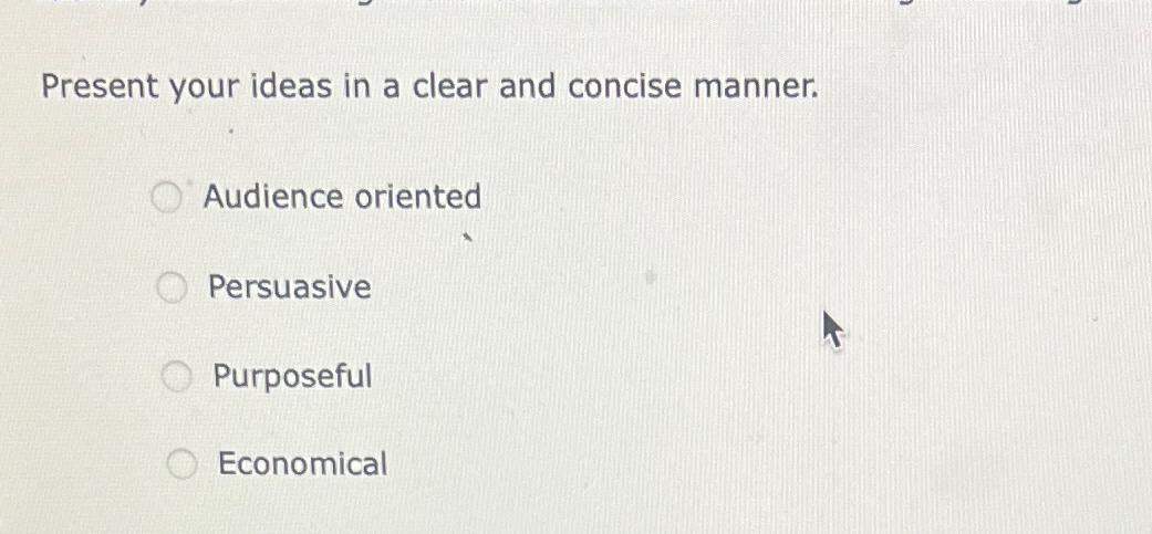 Solved Present your ideas in a clear and concise | Chegg.com