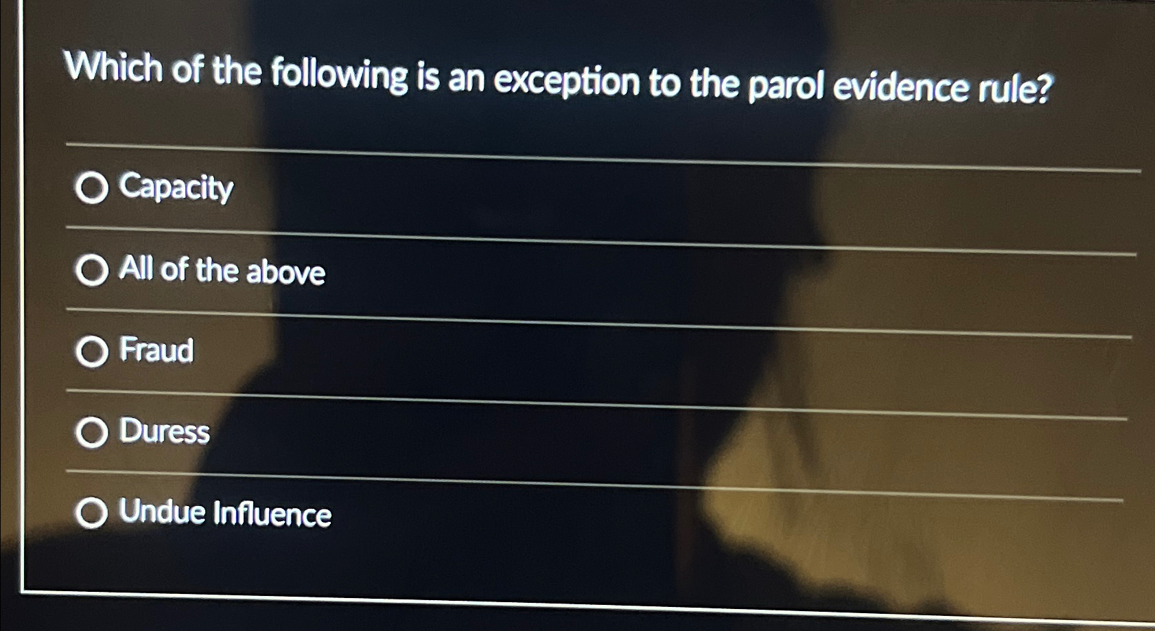 Solved Which of the following is an exception to the parol | Chegg.com