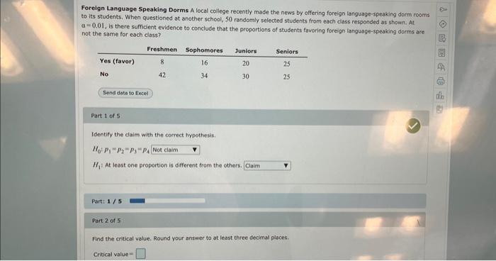 Solved Foreign Language Speaking Dorms A local college | Chegg.com
