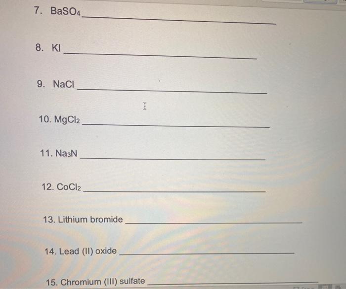 Solved 1. Pb(SO4)2 2. Be(HCO3)2 3. Mn2(SO3)3 4. Al(CN)3 5. | Chegg.com