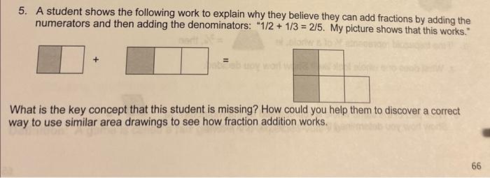 Solved 5. A student shows the following work to explain why | Chegg.com
