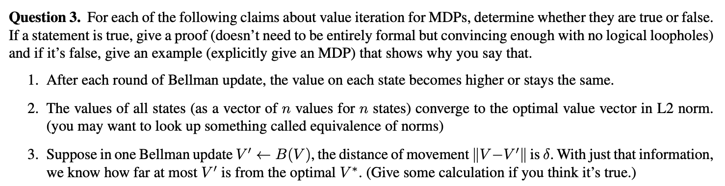 Solved Question 3. ﻿For each of the following claims about | Chegg.com