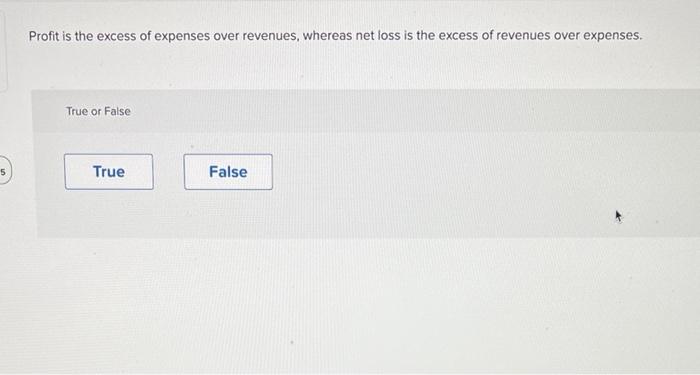 Profit is the excess of expenses over revenues, | Chegg.com