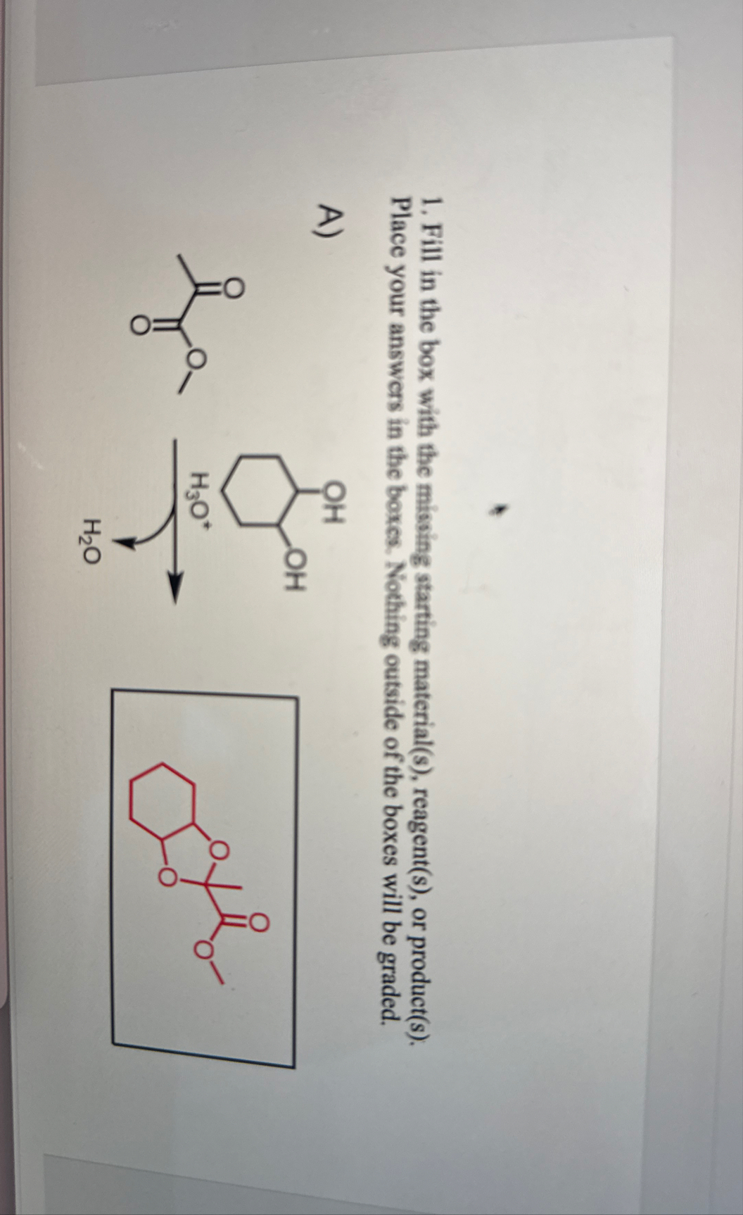 Solved Fill in the box with the missing starting | Chegg.com