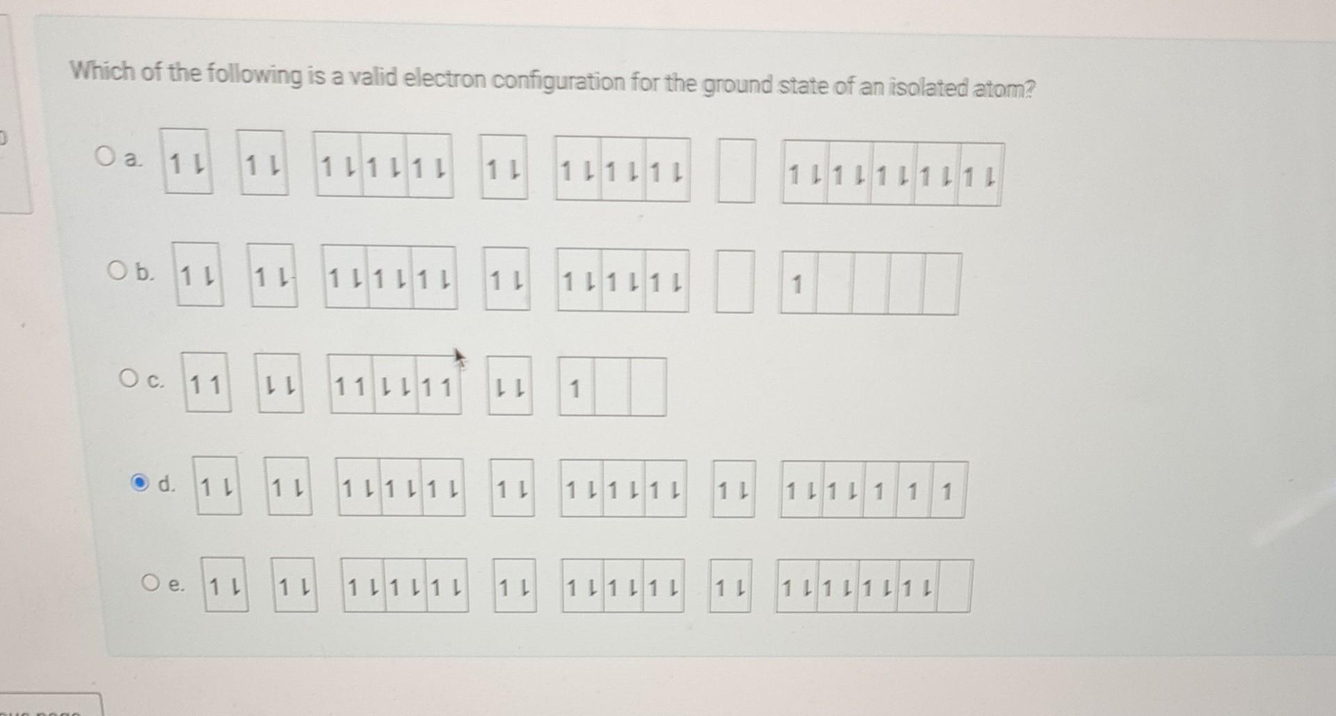 Solved Which of the following is a valid electron | Chegg.com
