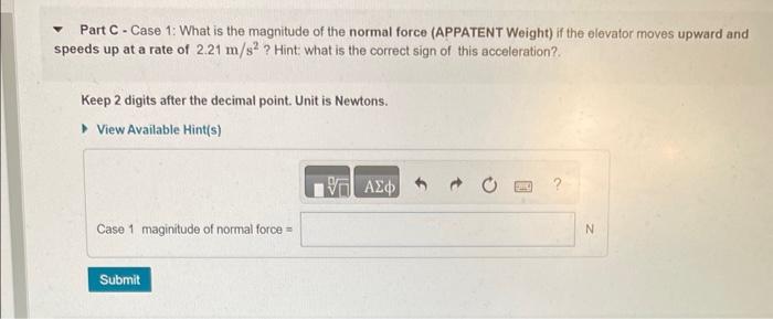 Solved Apparent Weight (Scale in an Elevator) Application of | Chegg.com