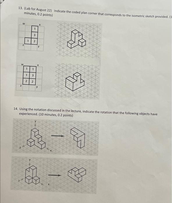 Solved 13. (Lab for August 22) Indicate the coded plan | Chegg.com