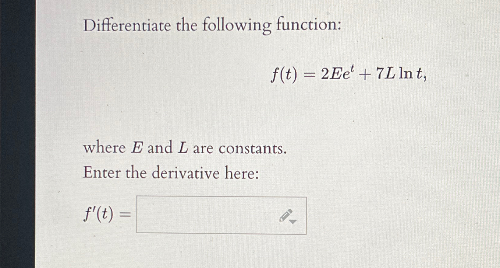 Solved Differentiate the following | Chegg.com