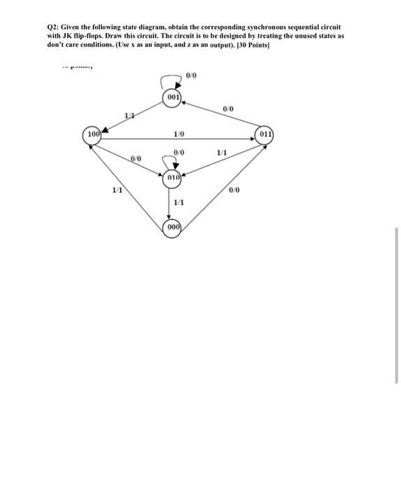 Solved Q2: Given the following state diagram, obtain the | Chegg.com