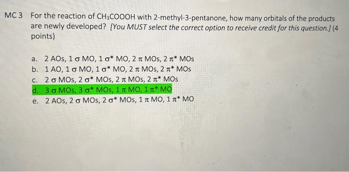 Solved IC 3 For the reaction of CH3COOOH with | Chegg.com