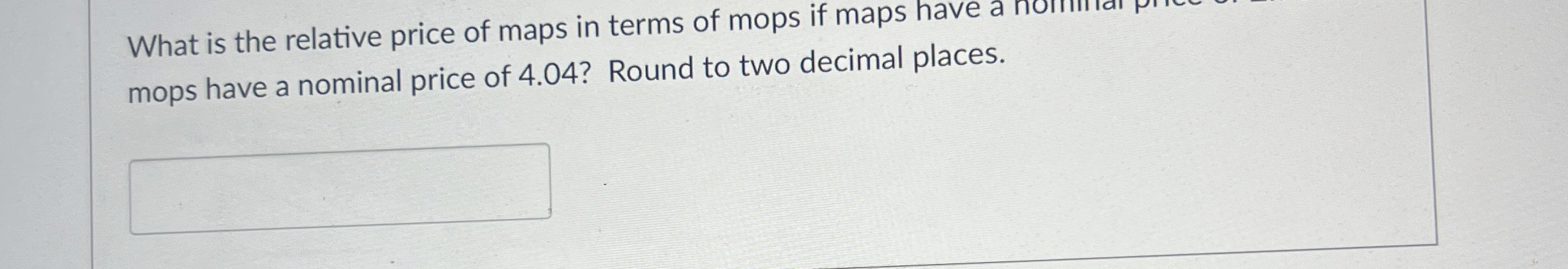 Solved What is the relative price of maps in terms of mops | Chegg.com