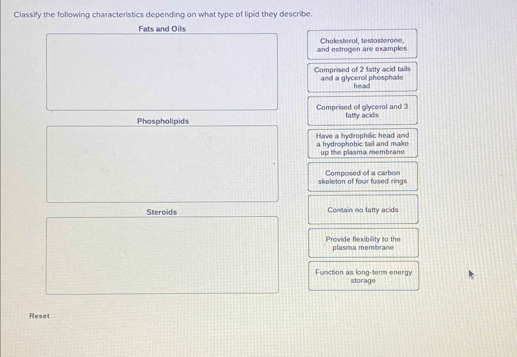 Solved Classify the following characteristics depending on | Chegg.com