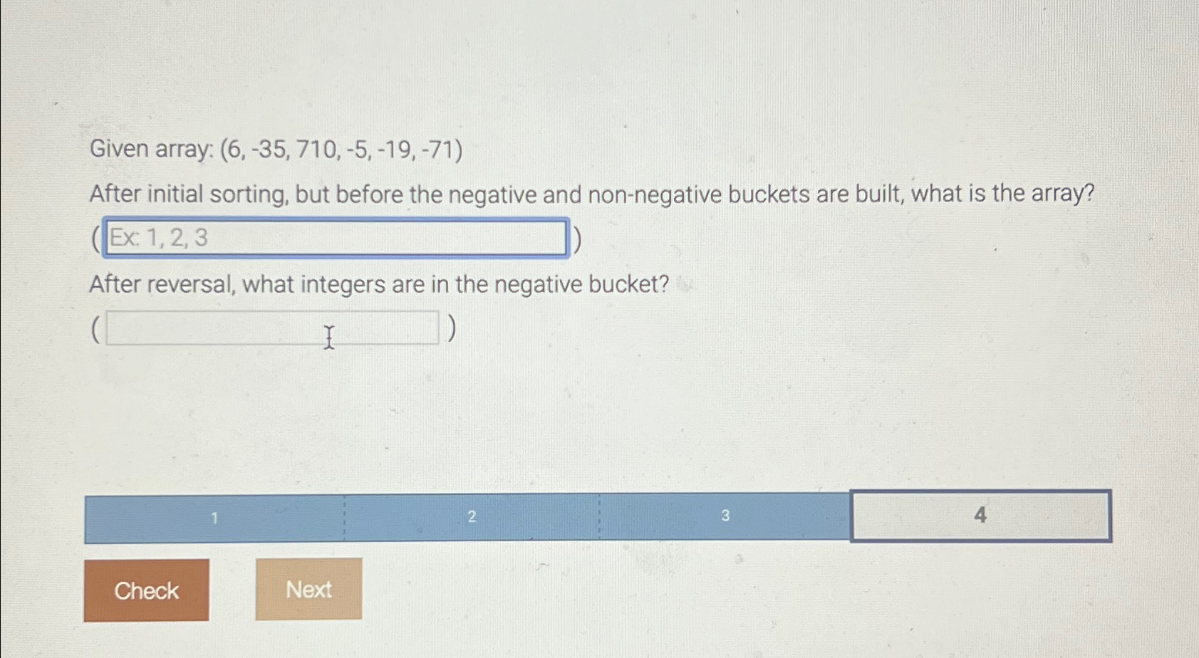 Solved Given array: (6,-35,710,-5,-19,-71)After initial | Chegg.com