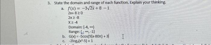 Solved State the domain and range of each function. Explain | Chegg.com