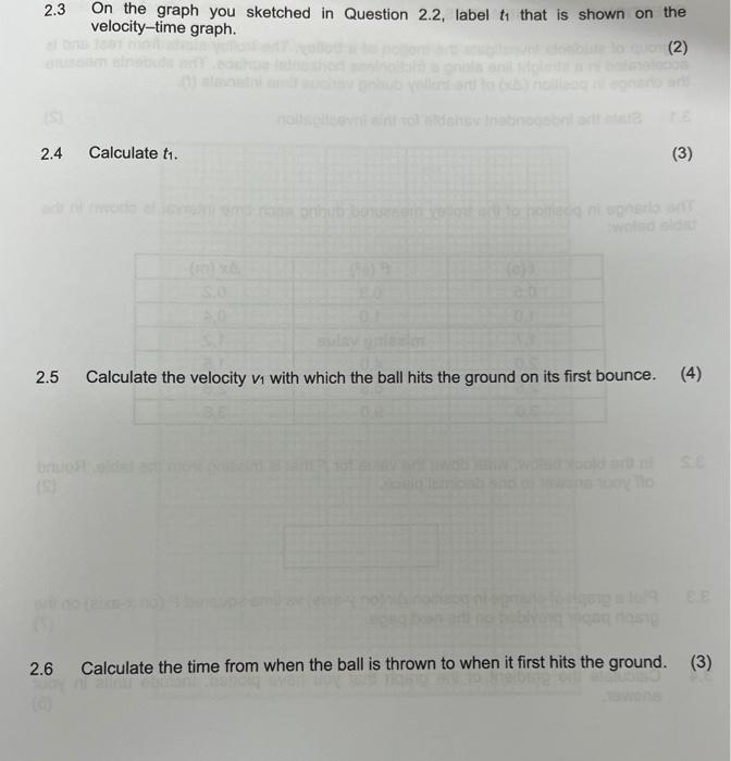 Solved vertical projectile motion in one dimension exam | Chegg.com