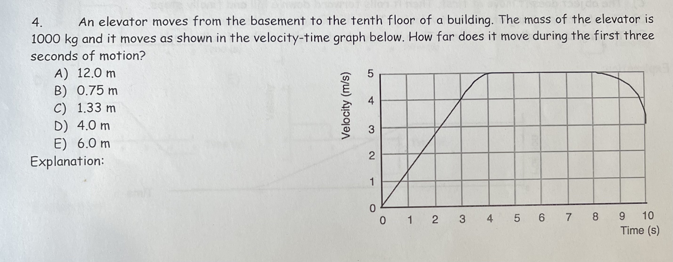 Solved An elevator moves from the basement to the tenth | Chegg.com