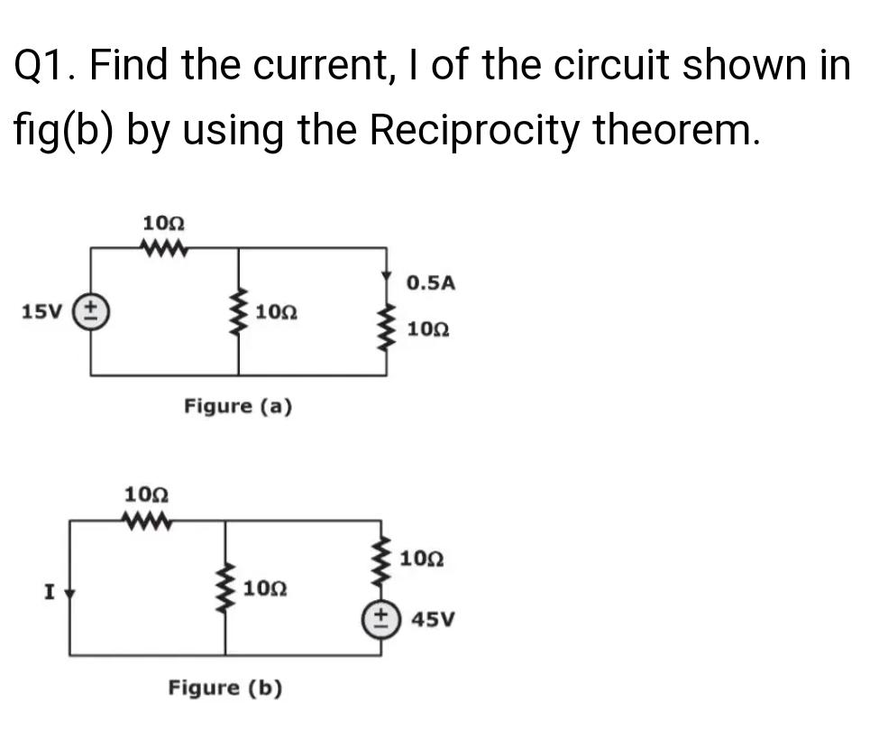 Q1. ﻿Find the current, I of the circuit shown in | Chegg.com