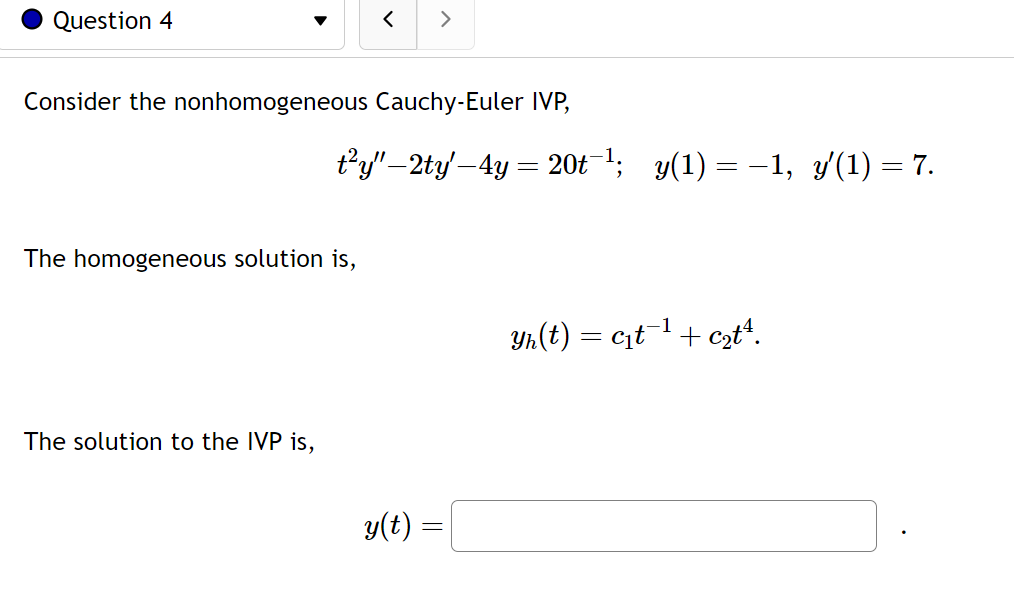 Solved Consider the nonhomogeneous Cauchy-Euler | Chegg.com