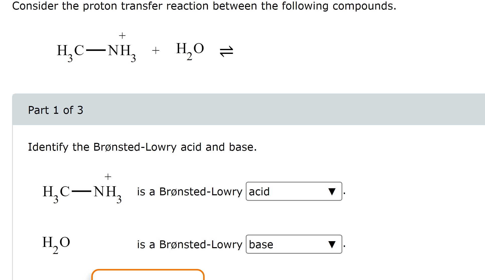 Solved Consider the proton transfer reaction between the | Chegg.com