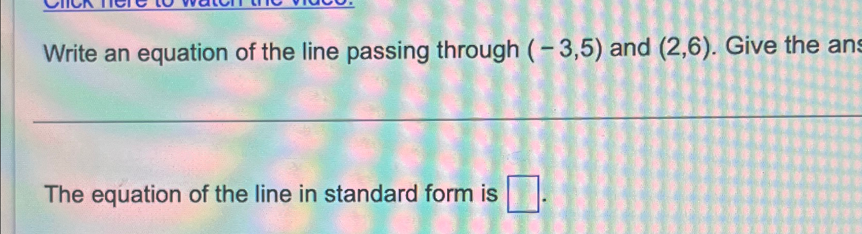 Solved Write An Equation Of The Line Passing Through 3 5