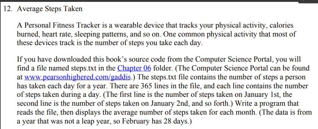 Solved 12. ﻿Average Steps TakenA Personal Fitness Tracker is | Chegg.com