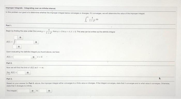 Solved Improper Integrals - Integrating over an infinite | Chegg.com Solved Improper Integrals - Integrating over an infinite | Chegg.com