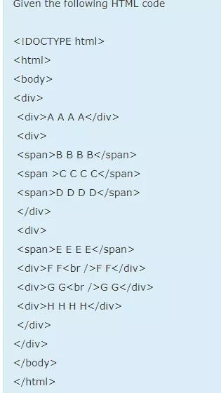 Solved Given the following HTML code A A A | Chegg.com