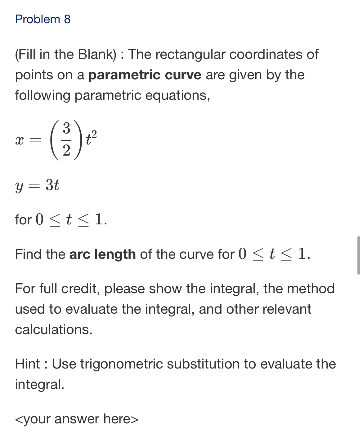 Solved Problem 8(Fill in the Blank) ﻿: The rectangular | Chegg.com