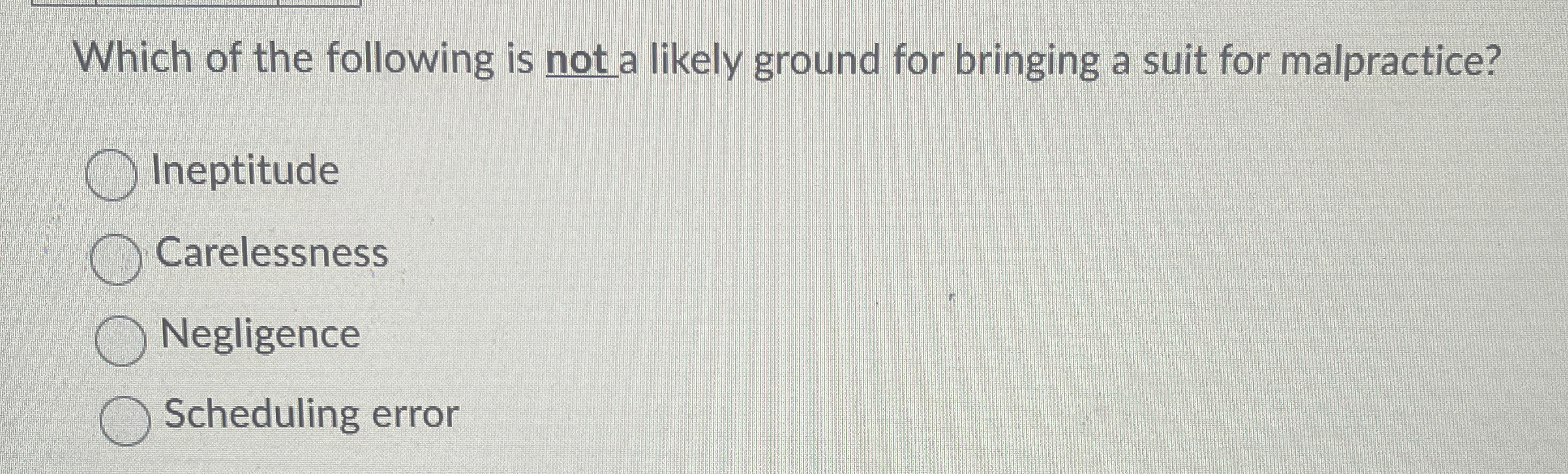 Solved Which of the following is not a likely ground for | Chegg.com