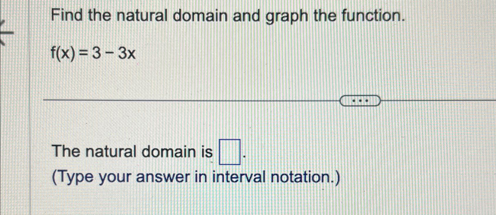 Solved Find the natural domain and graph the | Chegg.com